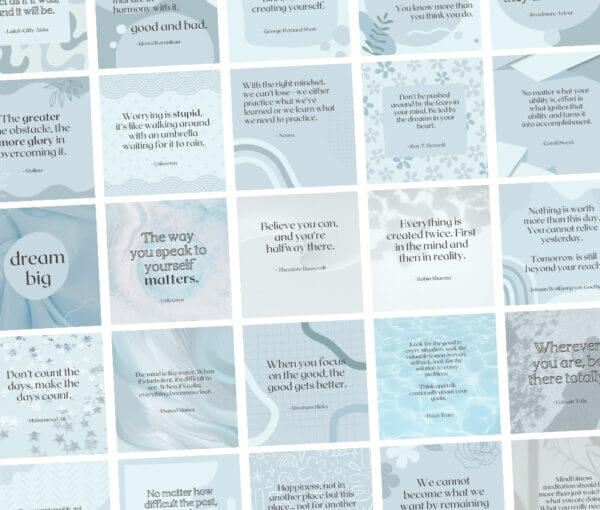 75 Inspiring Blue Canva Quote Templates for Social Media