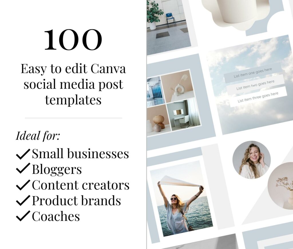 Minimalist Social Media Canva Templates | The Creatives Desk