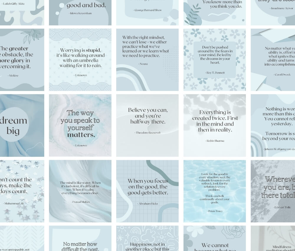 75 Inspiring Blue Canva Quote Templates for Social Media