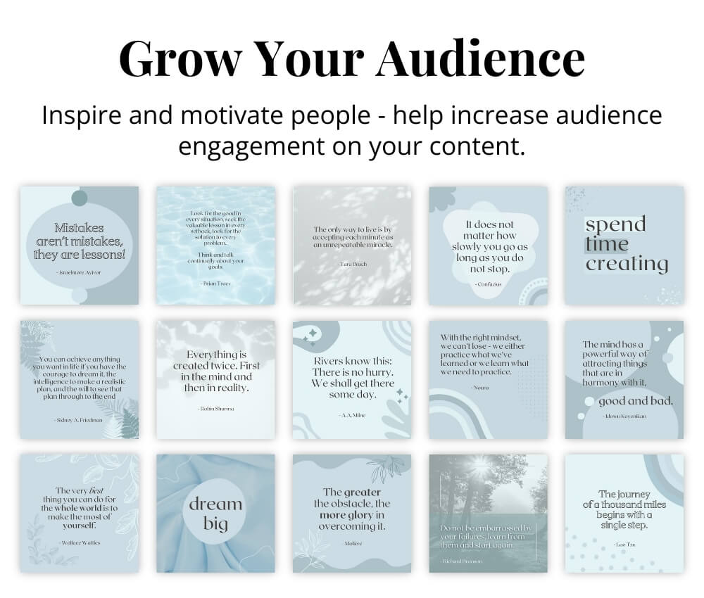 75 Inspiring Blue Canva Quote Templates for Social Media