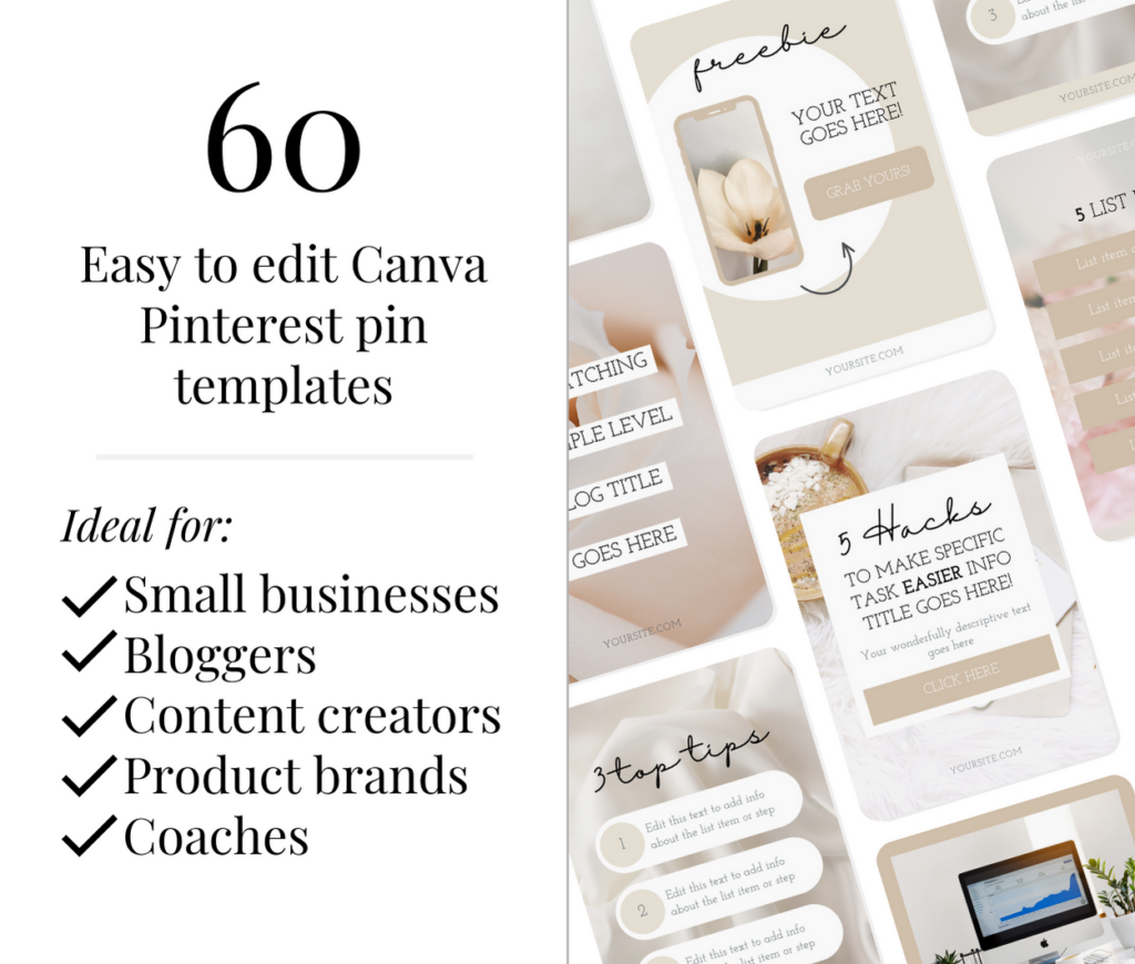 Elegant Pinterest Templates for Canva | The Creatives Desk