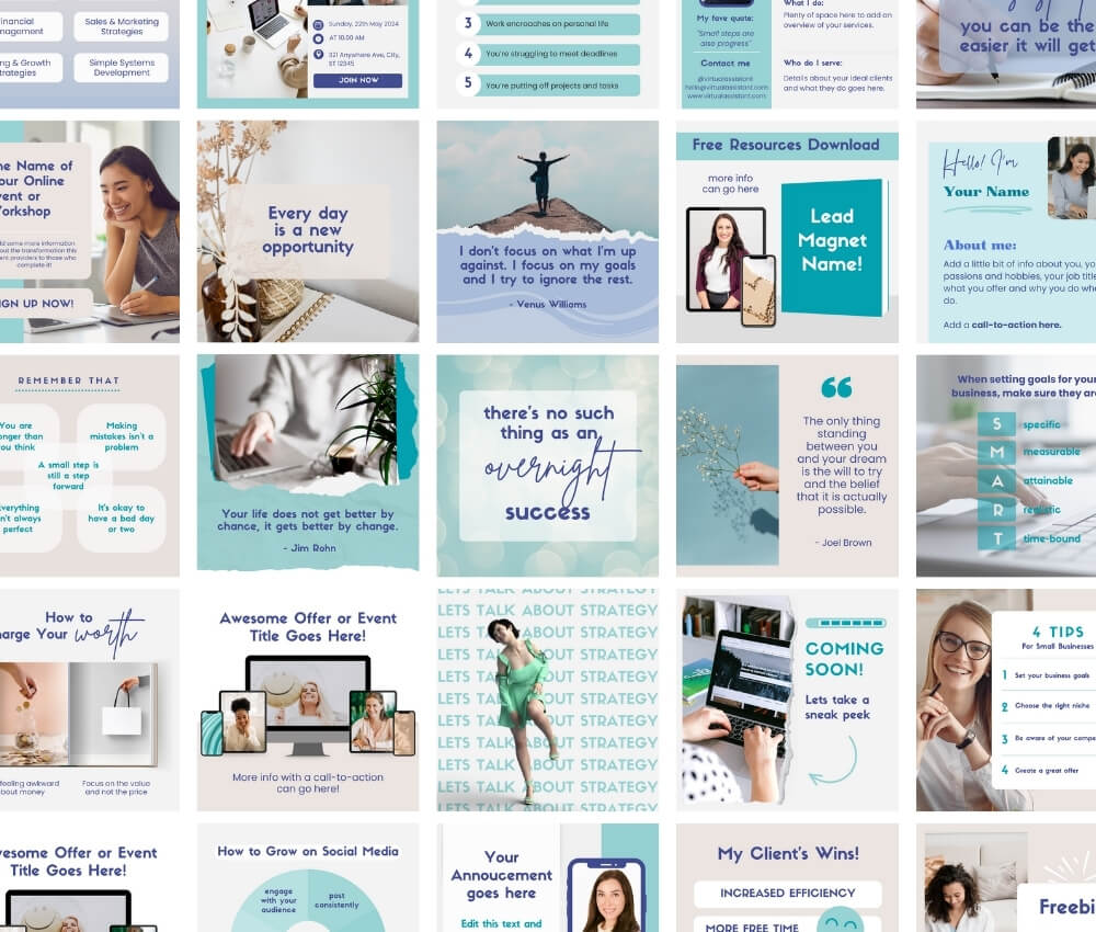 Business Coaching Social Media Canva Template Kit