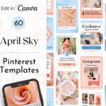 Pinterest Canva Templates | April Sky Collection | The Creatives Desk