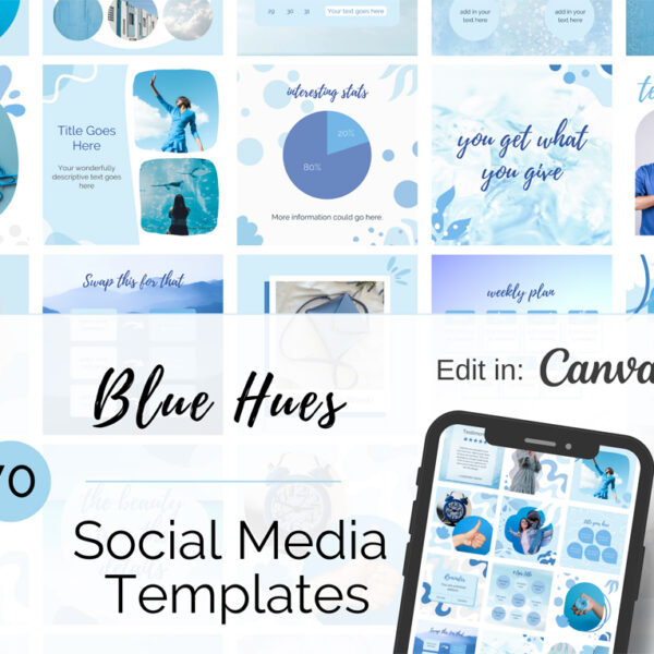 Blue Instagram Post Canva Templates | The Creatives Desk