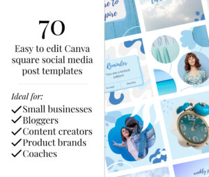 Social Media Canva Templates | Blue Hues Collection | The Creatives Desk