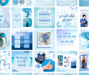Blue Instagram Post Canva Templates | The Creatives Desk