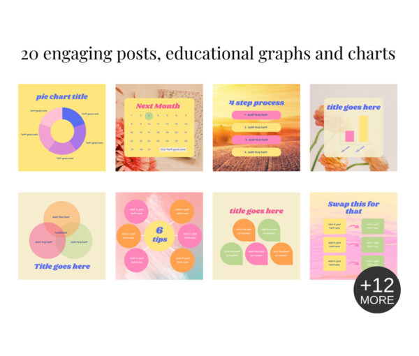 Social Media Canva Templates | Colorful Collection | The Creatives Desk