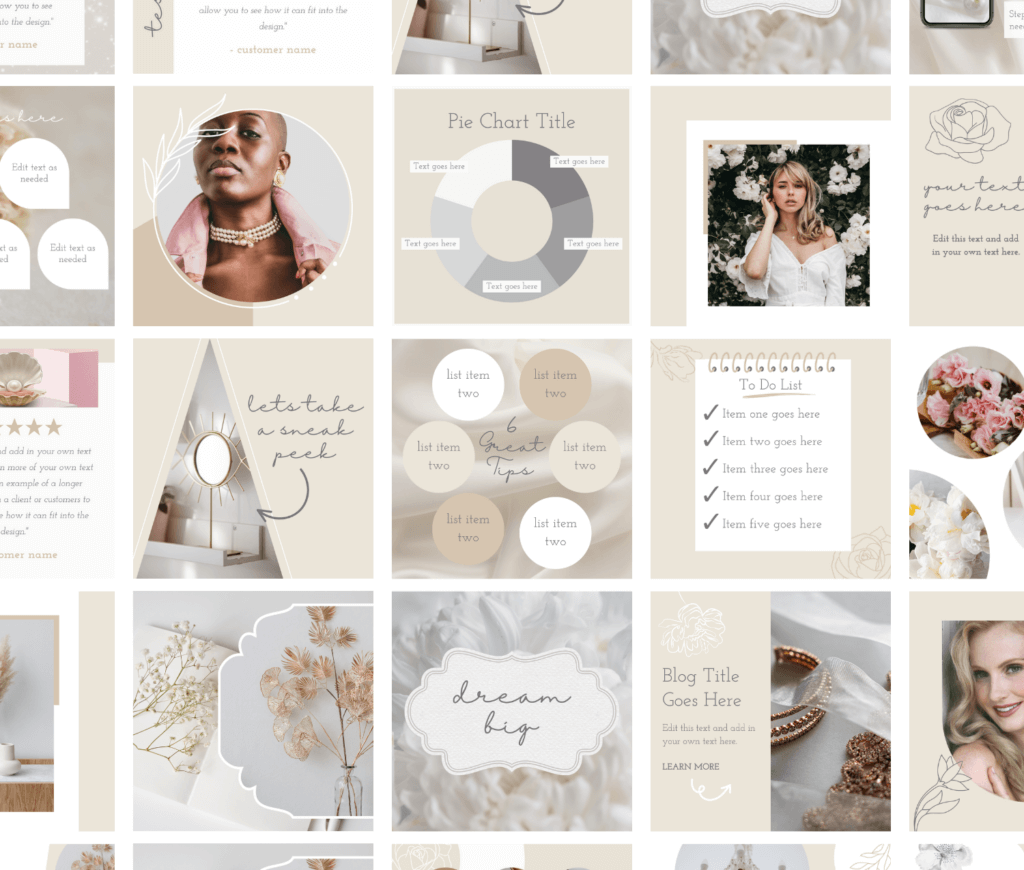 70 Elegant Beige Social Media Templates for Canva