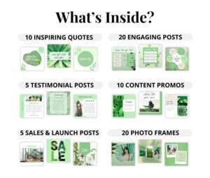 Green Instagram Post Canva Templates | The Creatives Desk
