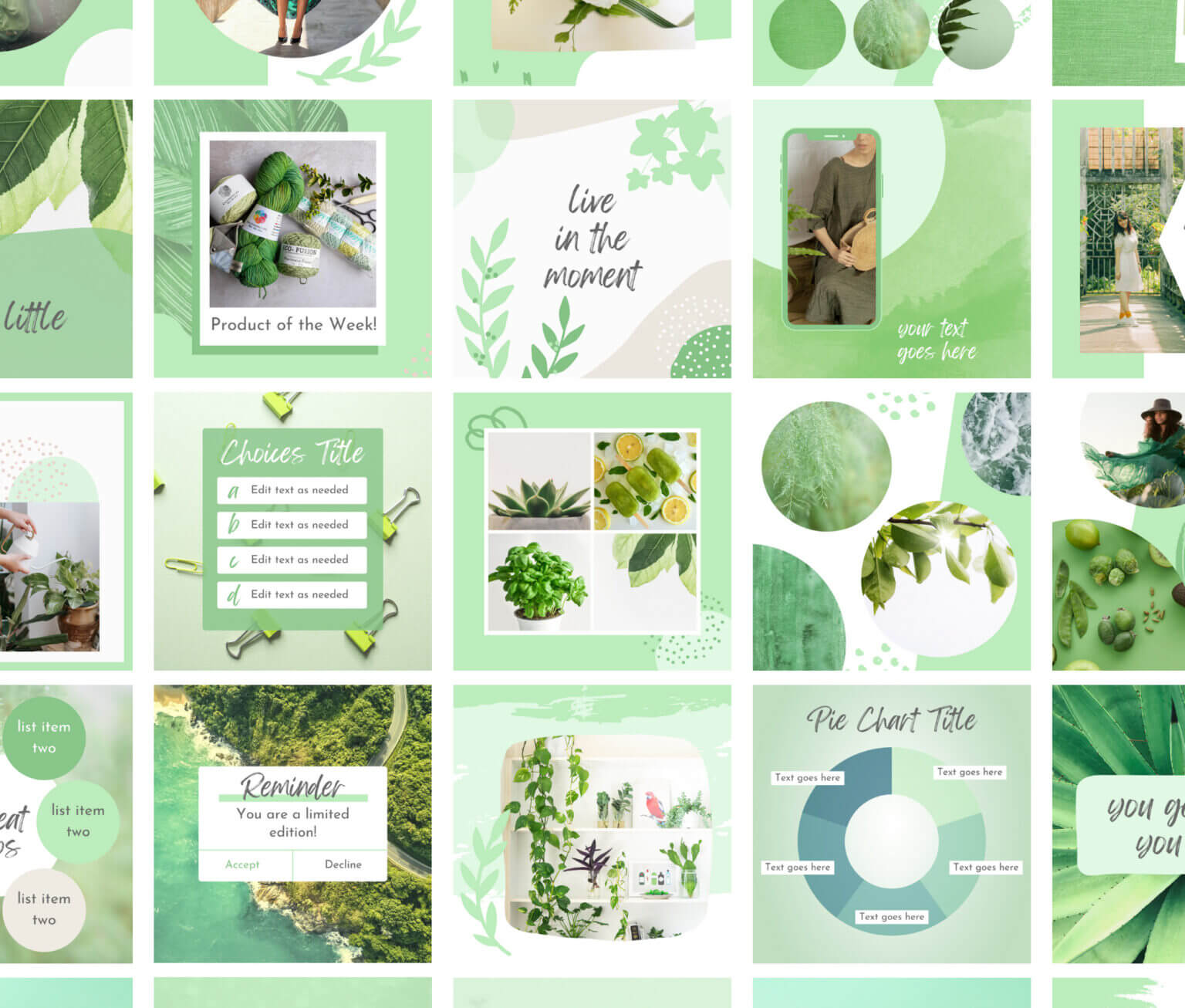 Green Instagram Post Canva Templates | The Creatives Desk