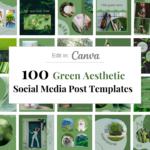 100 Green Social Media Canva Templates | The Creatives Desk