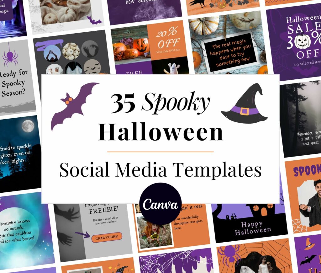 35 Spooky Halloween Social Media Canva Templates