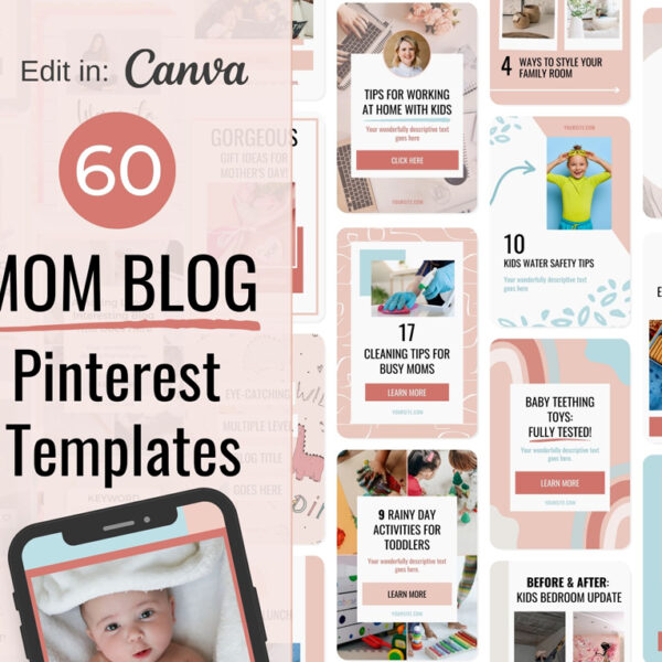 Mom Lifestyle Blogger Pinterest Canva Templates