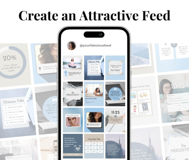 Online Business Instagram Post and Story Canva Templates Kit