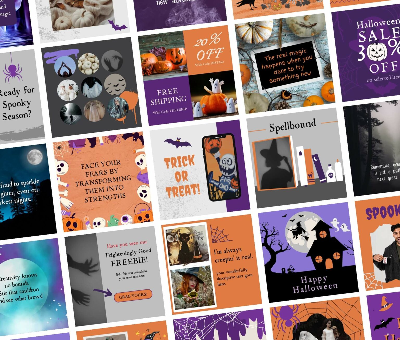 35 Spooky Halloween Social Media Canva Templates