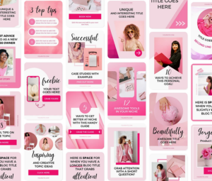 60 Pink Pinterest Canva Templates | The Creatives Desk