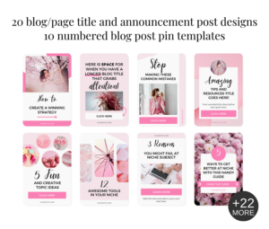 60 Pink Canva Pinterest Templates | The Creatives Desk