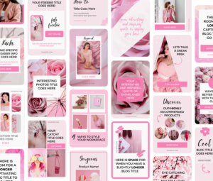 60 Pink Canva Pinterest Templates | The Creatives Desk