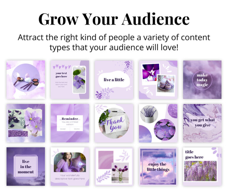 70 Purple Social Media Canva Templates | Purple Daze Collection