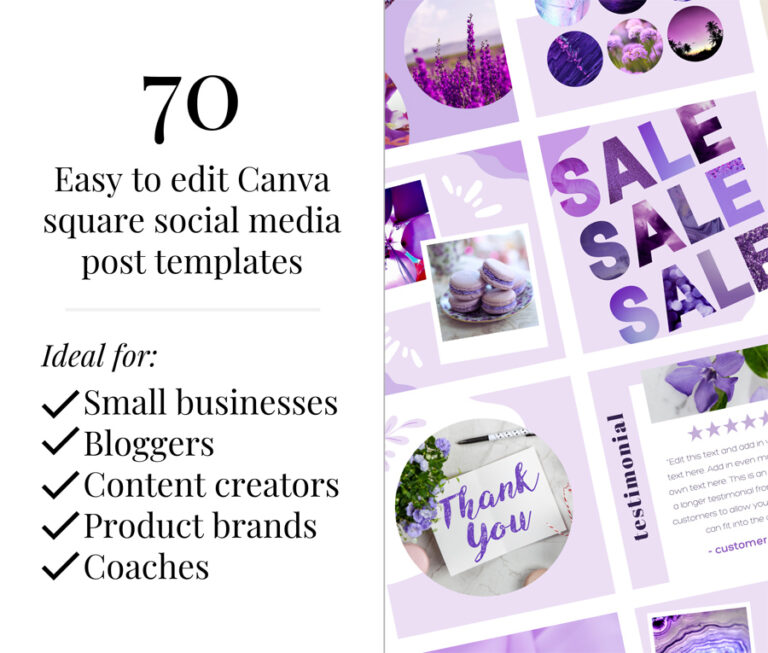 Social Media Canva Templates | Purple Daze Collection | The Creatives Desk