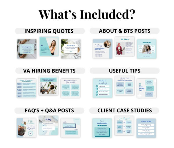 Virtual Assistant Social Media Canva Template Kit
