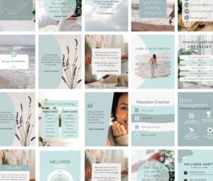 Wellness Social Media Posts Canva Templates Kit