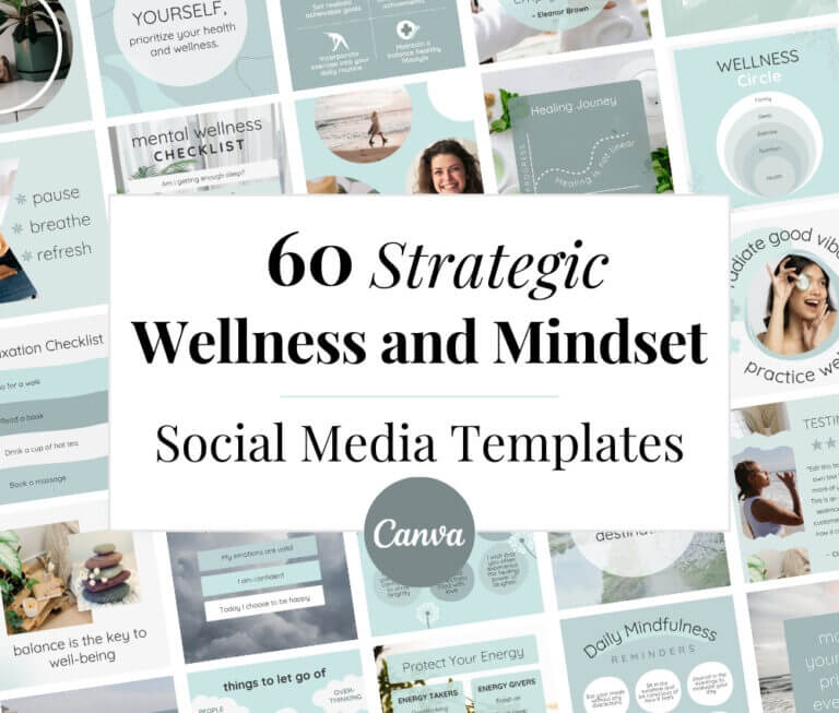 Wellness Social Media Posts Canva Templates Kit